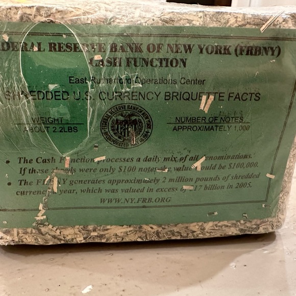 Other | Case Function Shredded Us Currency Briquette Facts | Poshmark